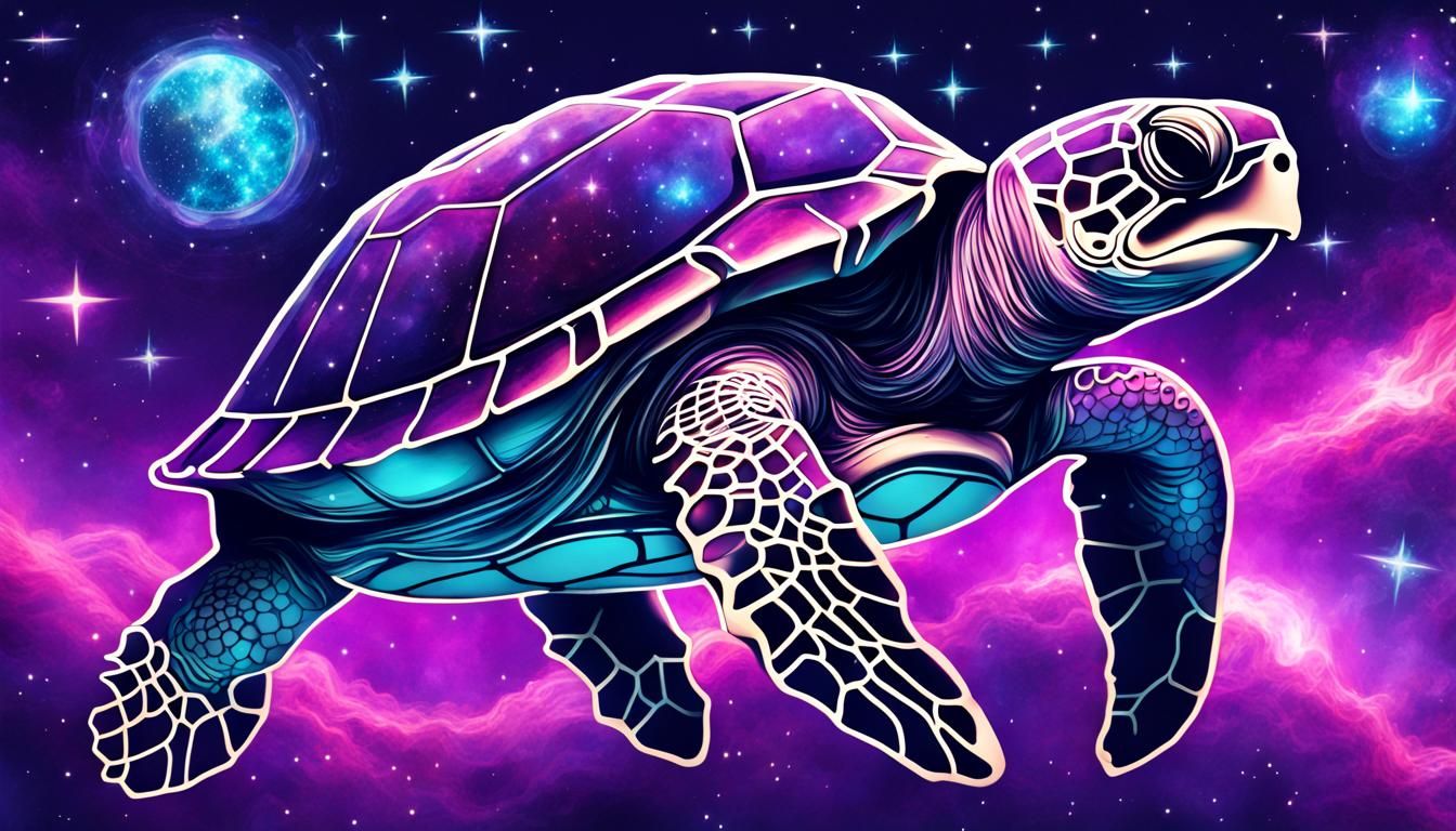 sea turtle zooming through space - AI Generated Artwork - NightCafe Creator