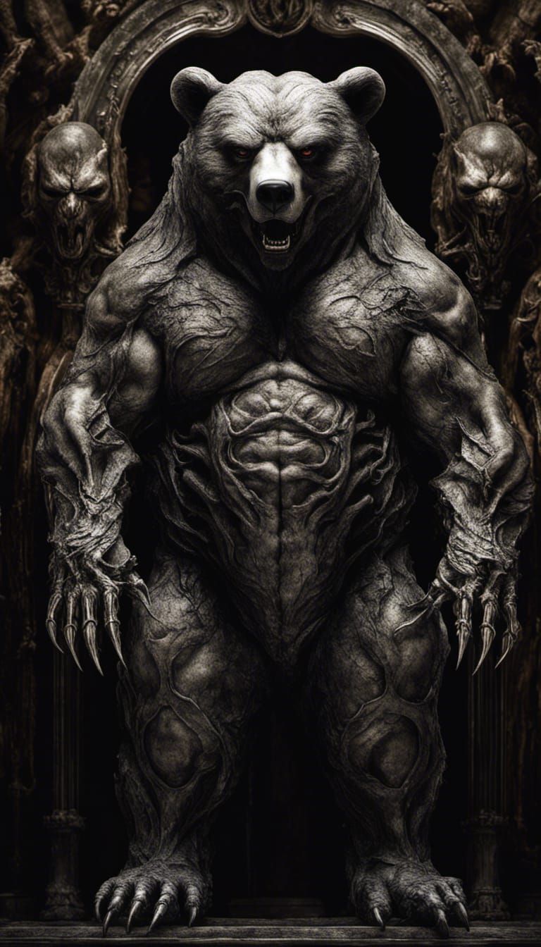 Demonic Obese Bear: Gothic Mephistopheles; by H R Giger, by Stan ...