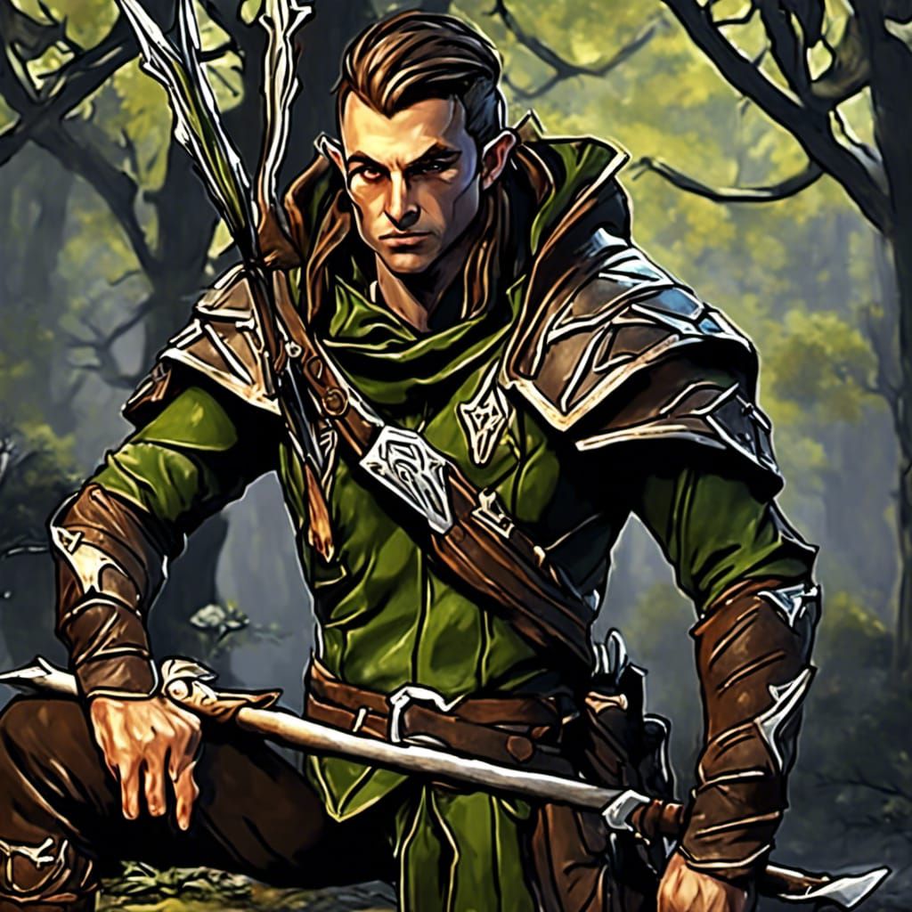 Male Wood Elf Ranger/Rogue Adventurer - AI Generated Artwork ...