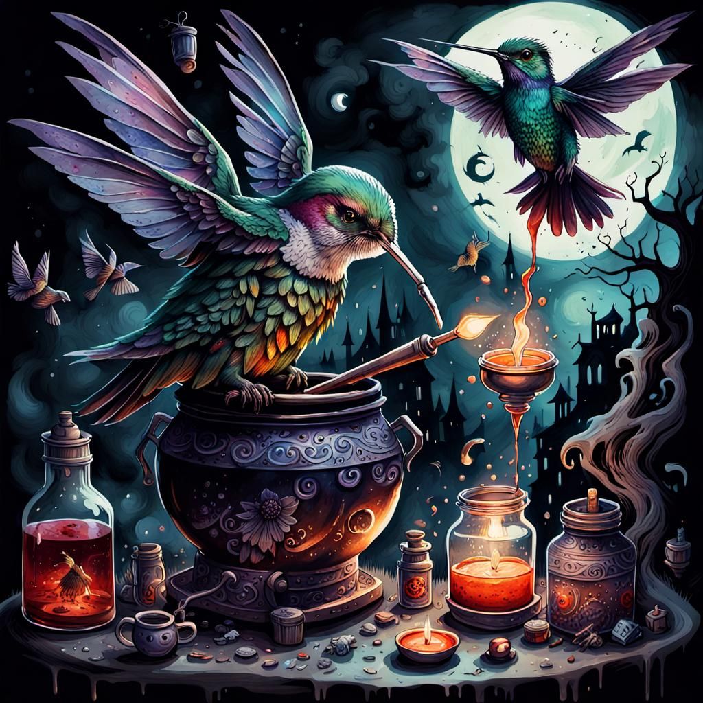 Hummingbird Magick - AI Generated Artwork - NightCafe Creator