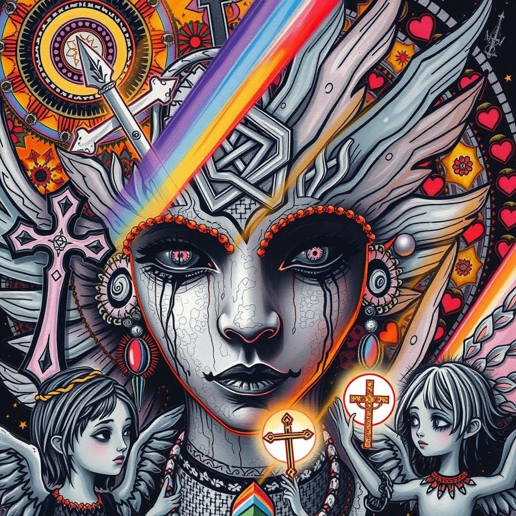 Redeem my demons Punk Faith Kids Crayon drawing of punk goth angels ...