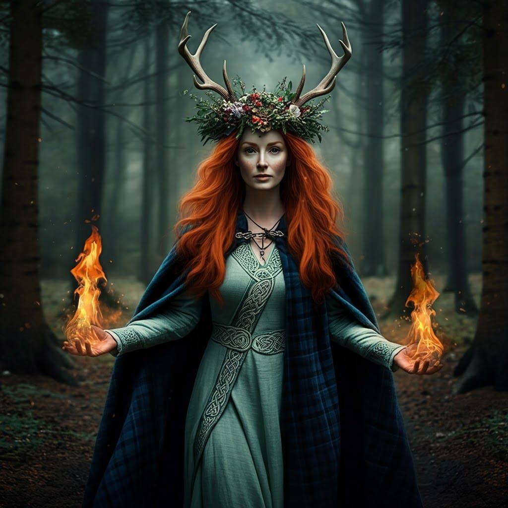 Brigid 6 - Fiery Irish Celtic Goddess Walks Through Enchante...