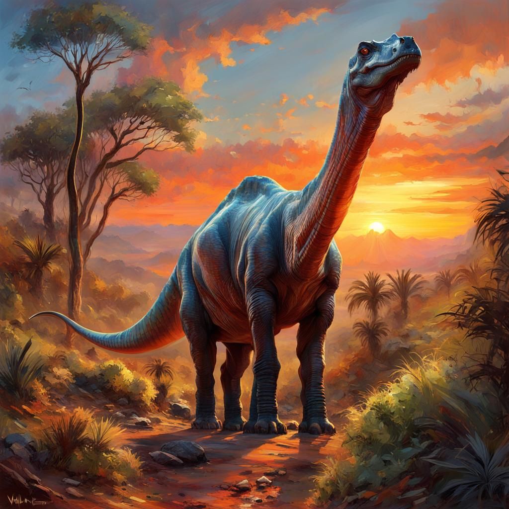 prehistoric brontosaurus - AI Generated Artwork - NightCafe Creator