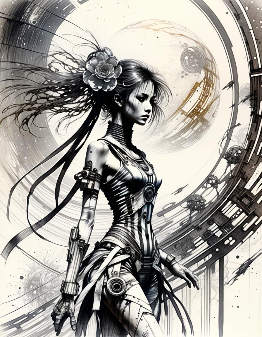 Ribbon Nostalgia Gimental Space Sci-fi, spray-on effect, blurred or ...