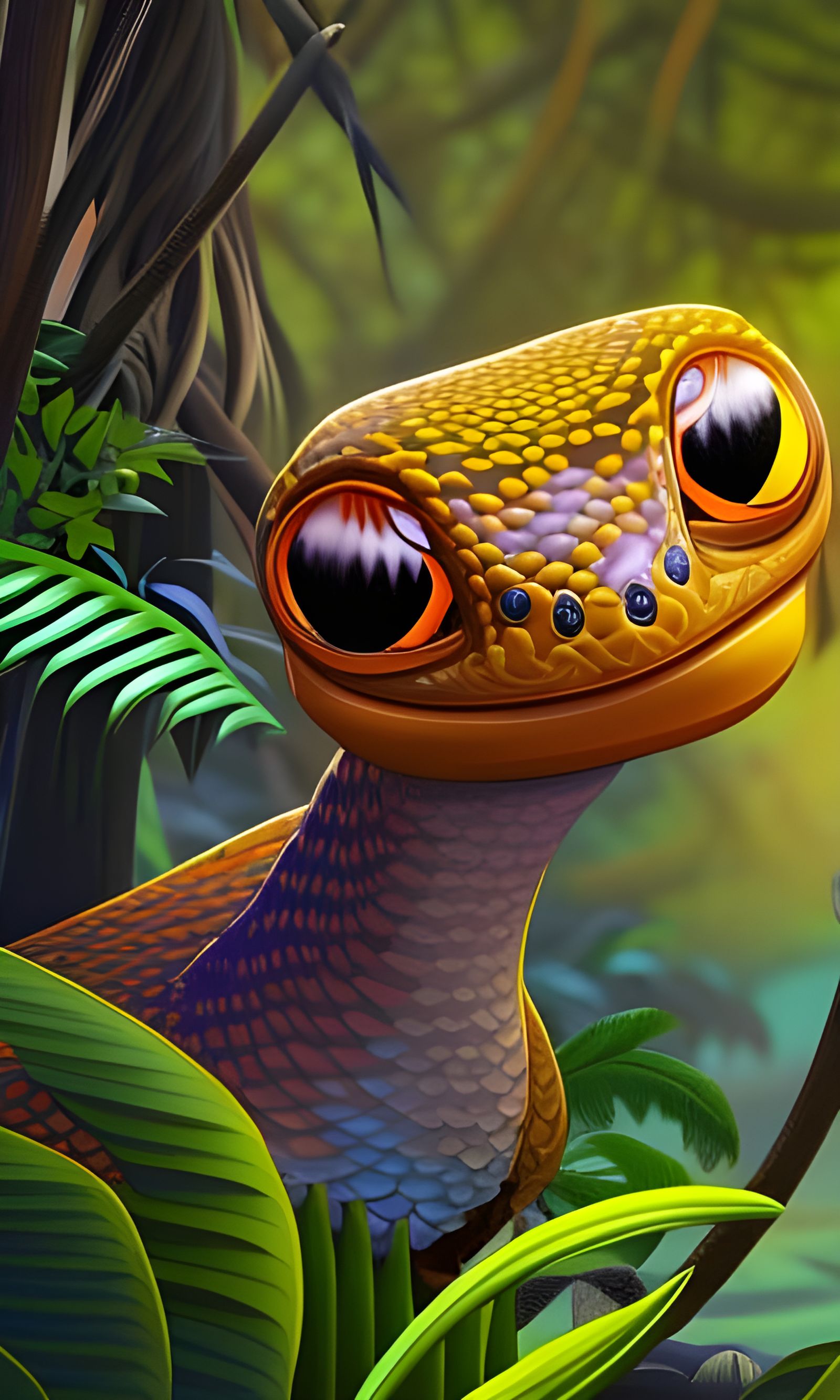 Cute Snake Nr.1 - AI Generated Artwork - NightCafe Creator