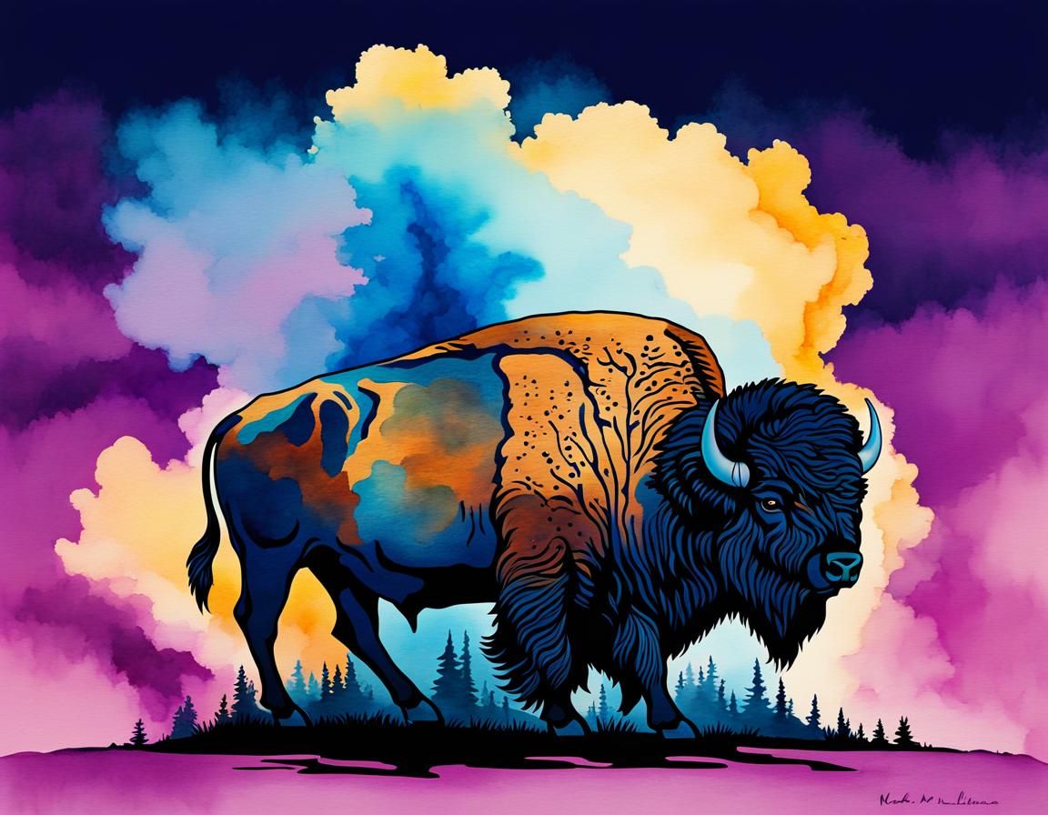 Bull Buffalo - AI Generated Artwork - NightCafe Creator