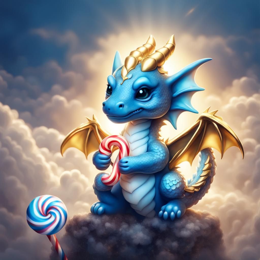 Candy cane dragon - AI Generated Artwork - NightCafe Creator