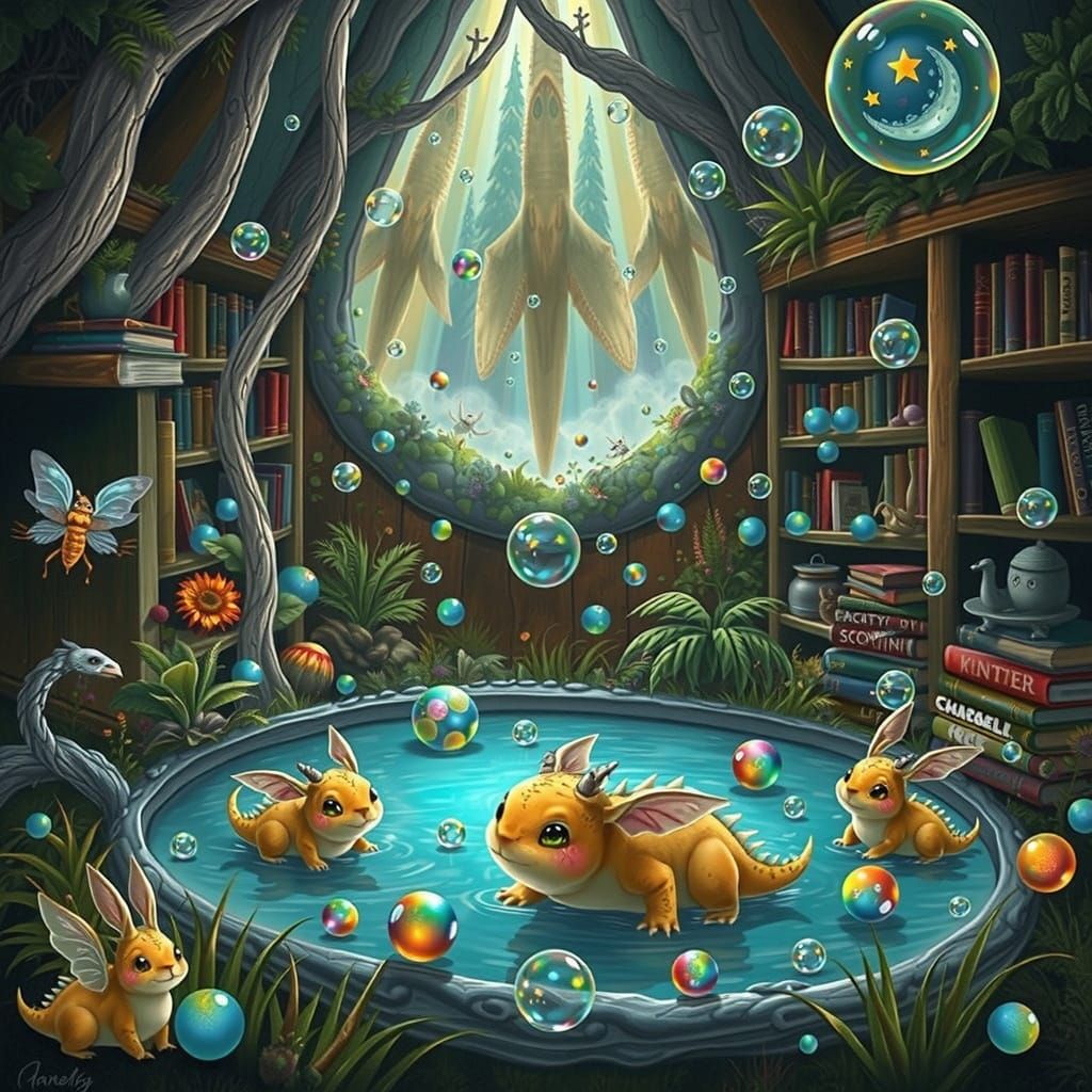 Dreamlike Realm: Chubby Dragons Discover Whimsical... - AI Art