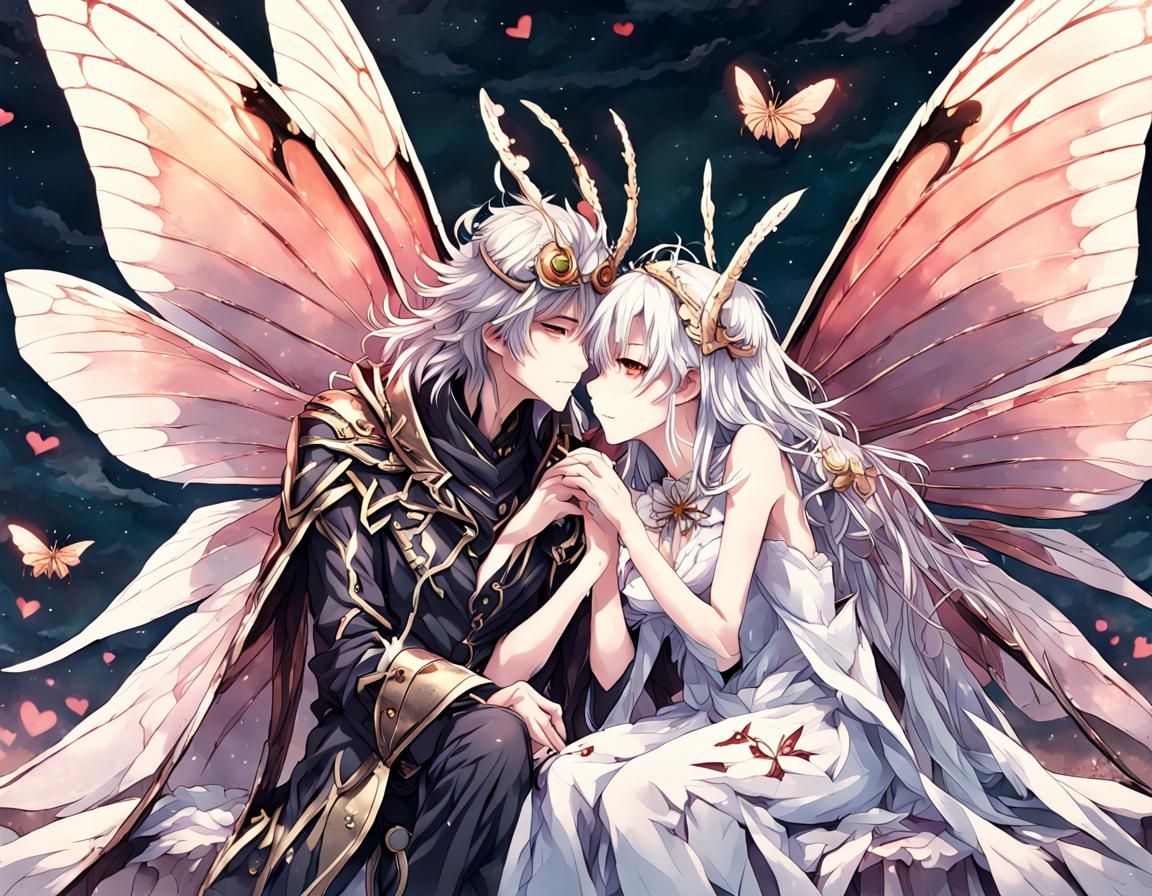 Moth King and Moth Queen 3 - AI Generated Artwork - NightCafe Creator