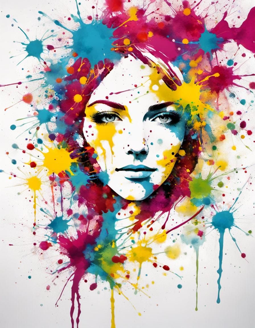 ink splatter portrait .II. - AI Generated Artwork - NightCafe Creator