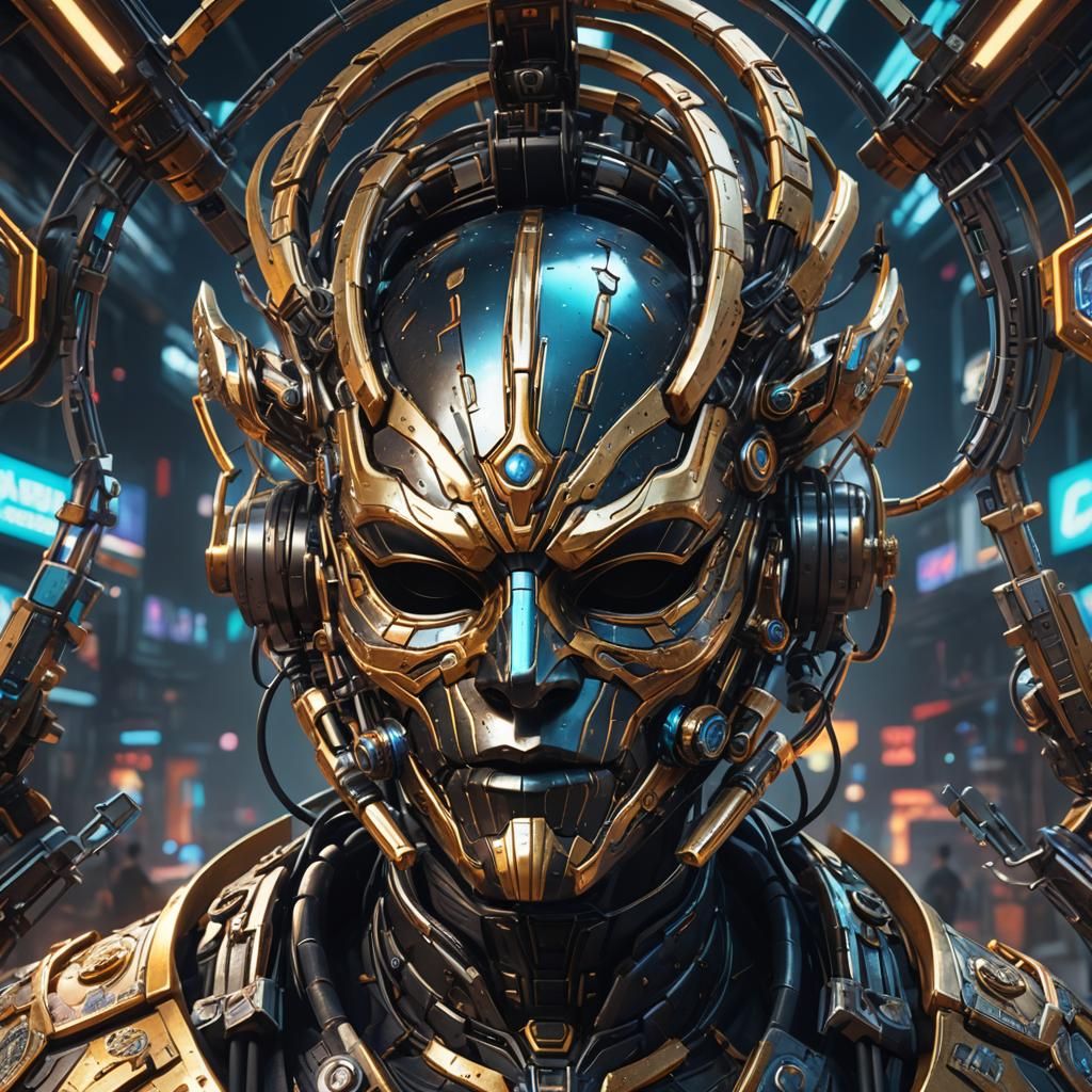 Cybernetic Carnival Mask - AI Generated Artwork - NightCafe Creator