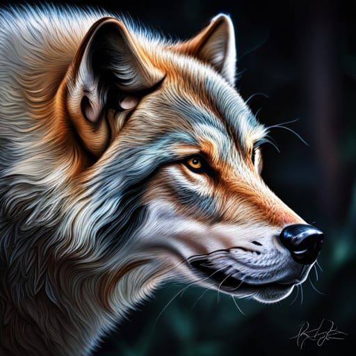 Rede wolf - AI Generated Artwork - NightCafe Creator