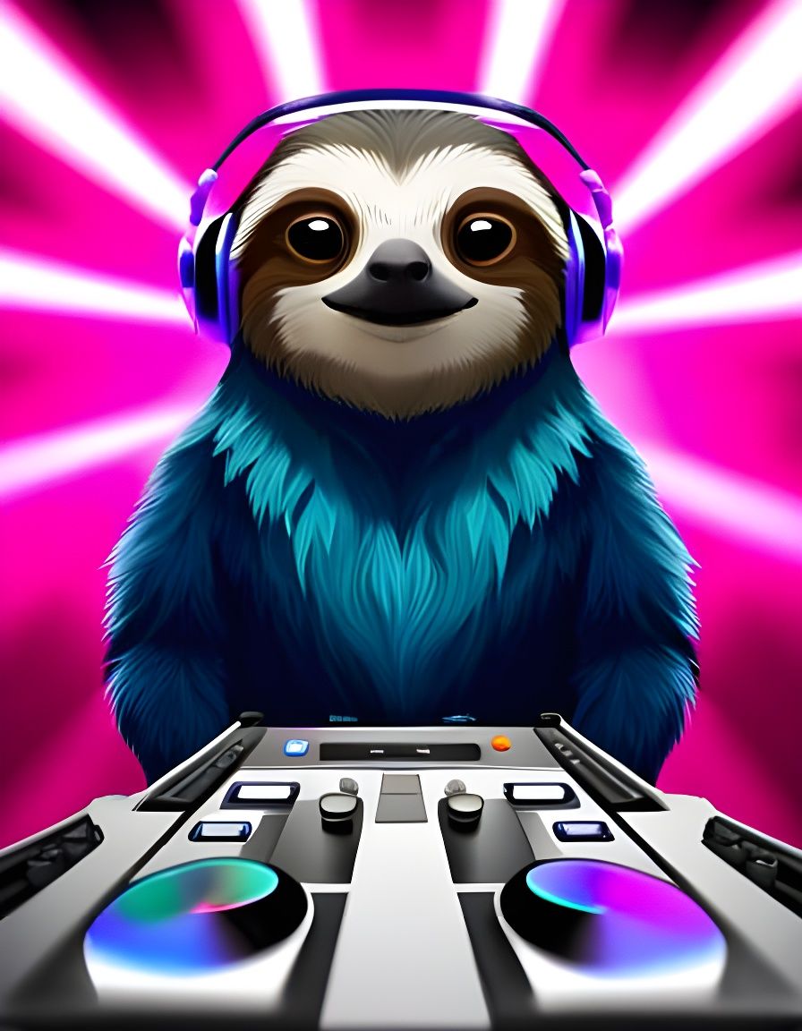 Sloth DJ - AI Generated Artwork - NightCafe Creator