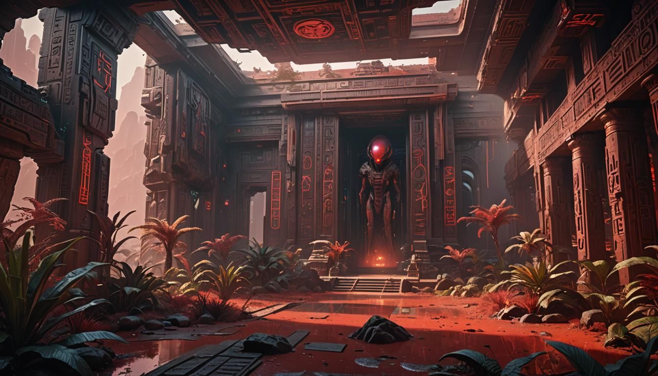 Alien Temple - AI Generated Artwork - NightCafe Creator