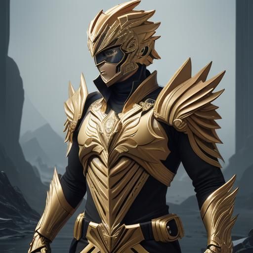 Gold Eagle power ranger - AI Generated Artwork - NightCafe Creator