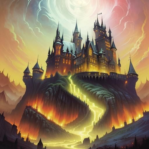 Dracula's castle. Cinematic 16k resolution masterpiece illustration ...