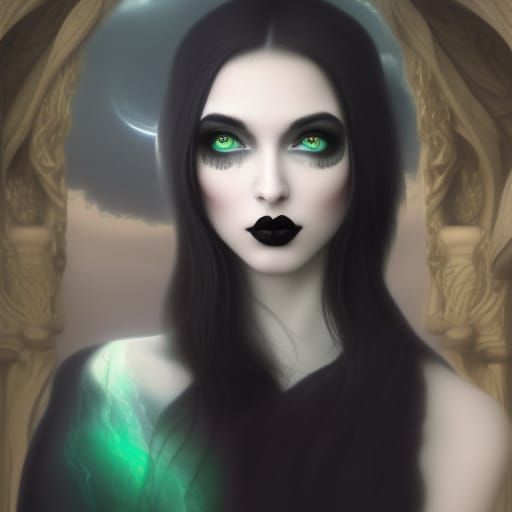 Ethereal gothic Young lady with an oval shaped face& almond shaped ...
