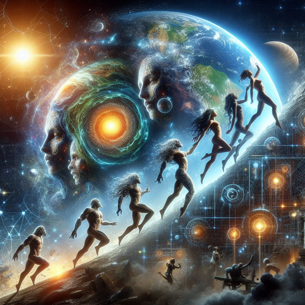 Evolution of humankind as seen from above - AI Generated Artwork ...