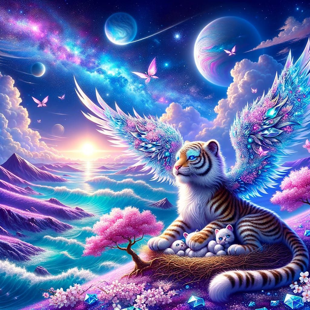 Tiger Chimera Nest - AI Generated Artwork - NightCafe Creator