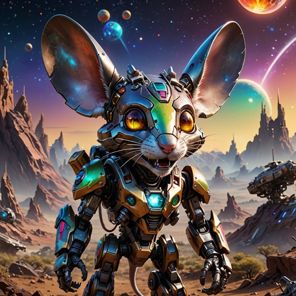 Big ear mouse mech - AI Generated Artwork - NightCafe Creator