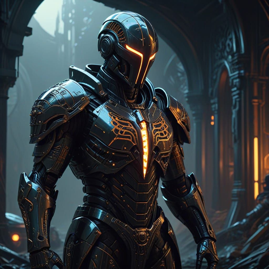 Cyberpunk Shield in Victorian Style with Futuristi... - AI Art