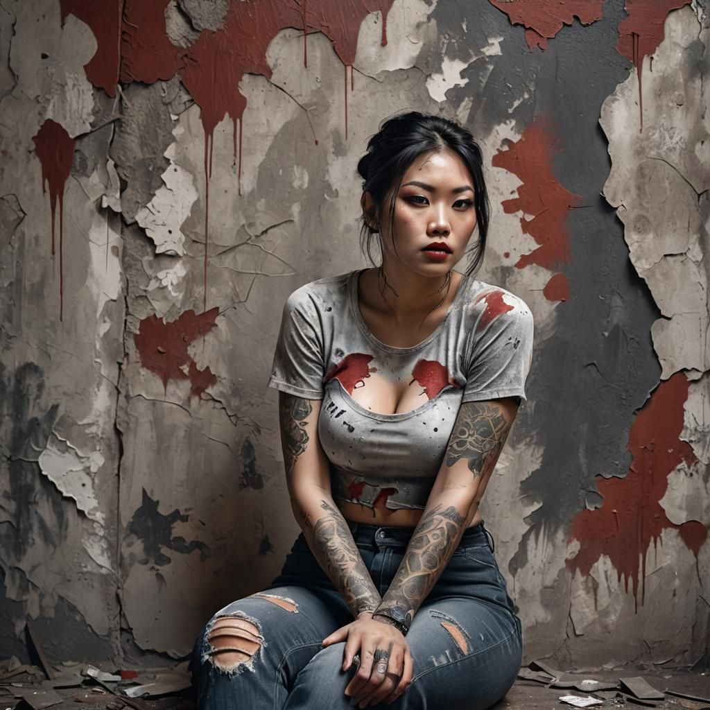 Mitsu and the wall - AI Generated Artwork - NightCafe Creator