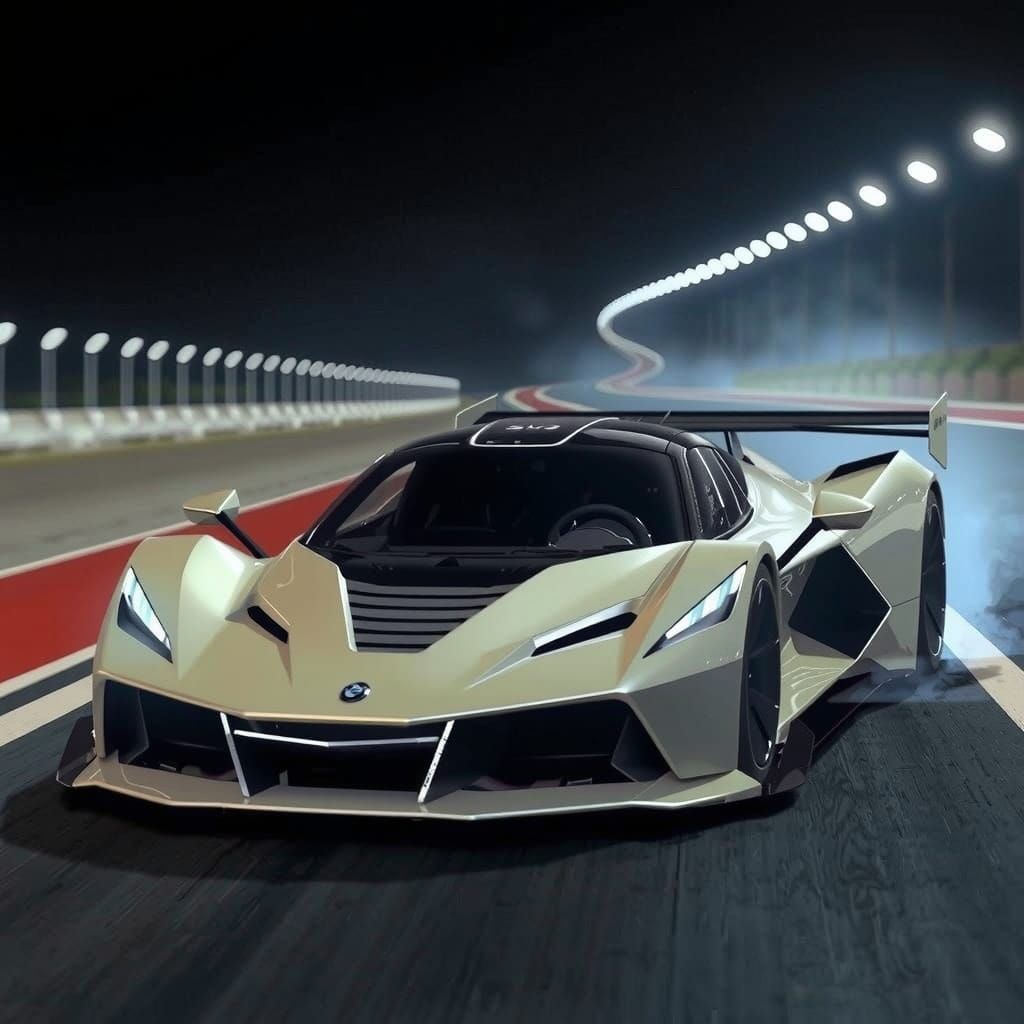 Hypercar Racing - Sleek Hypercar Speeds Down Mountain Road i...