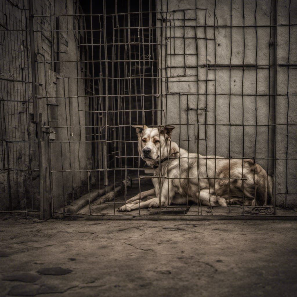perro y su dueño en la cárcel - AI Generated Artwork - NightCafe Creator