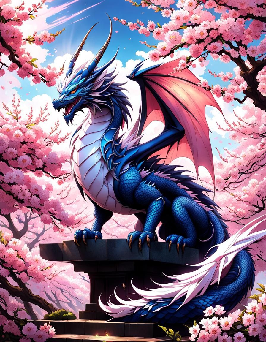 Anime Cherry Blossom Dragon - AI Generated Artwork - NightCafe Creator