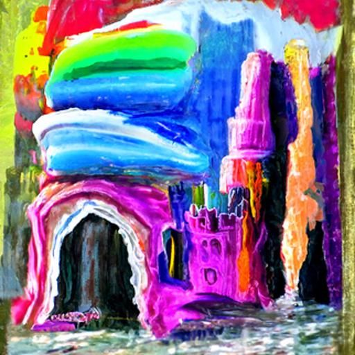 Psychedelic fantasy castle in crayon - AI Generated Artwork - NightCafe ...