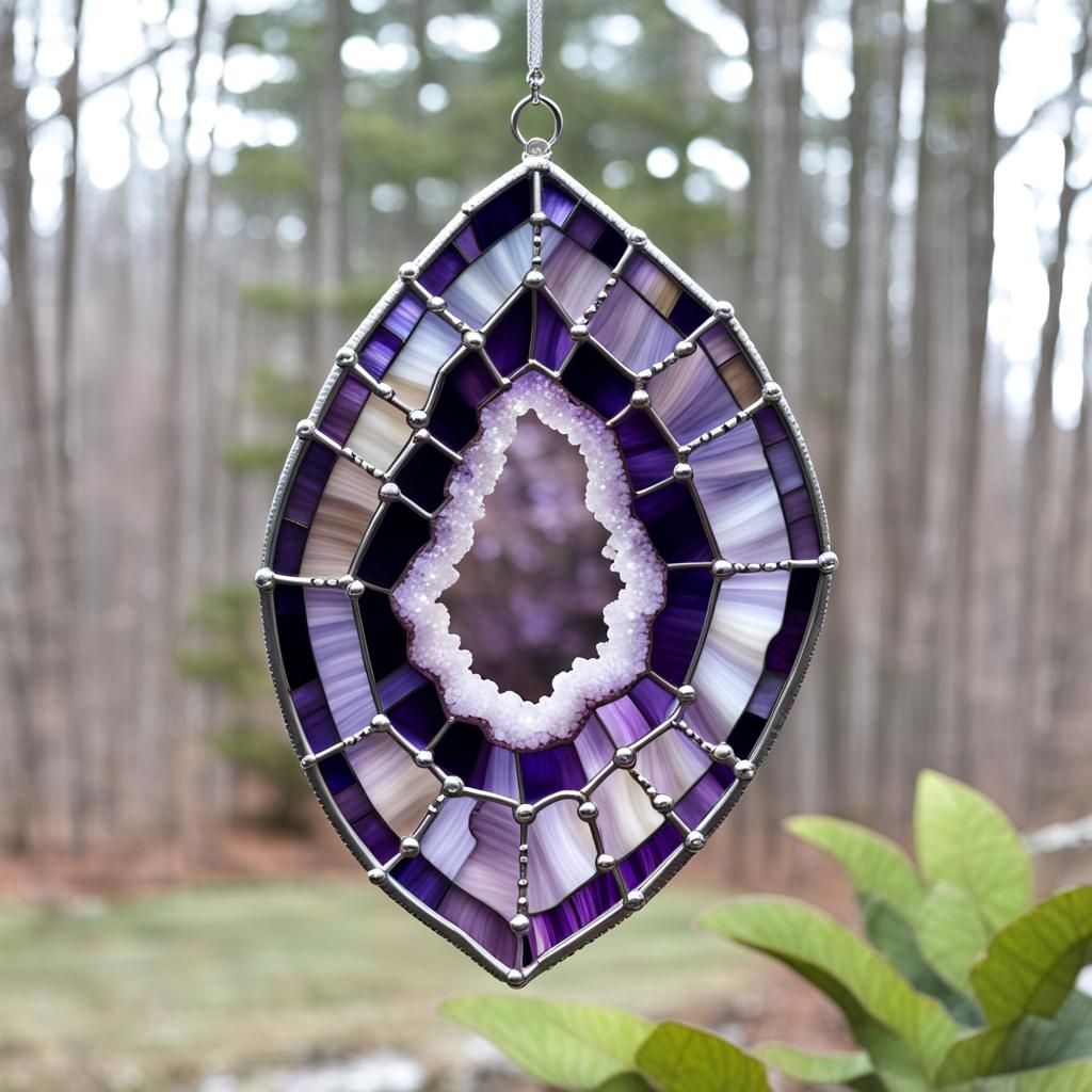 stained glass amethyst geode - AI Generated Artwork - NightCafe Creator