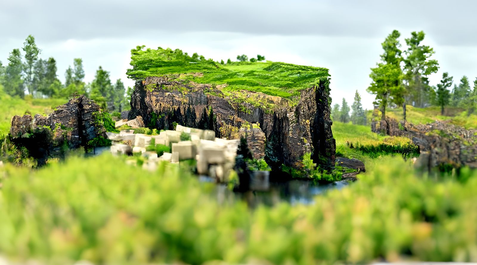 Minecraft Landscape Vista - AI Generated Artwork - NightCafe Creator