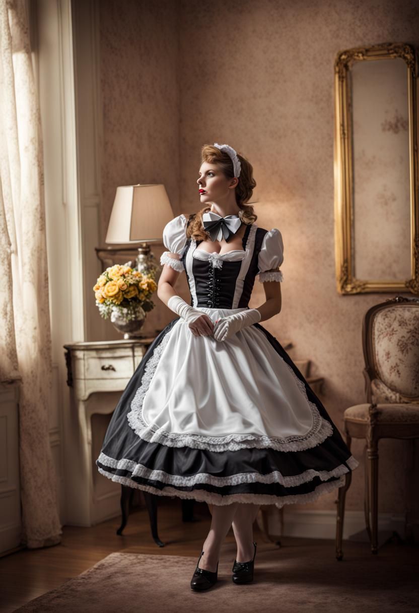 French maid dreaming - AI Generated Artwork - NightCafe Creator