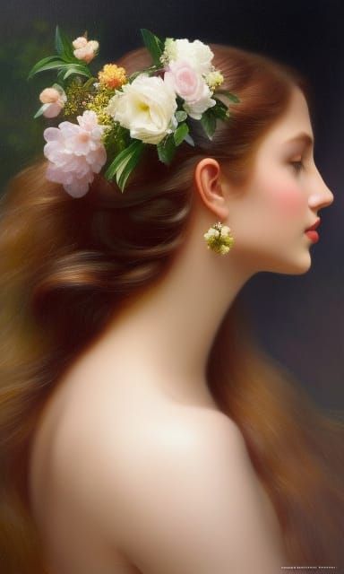 Insanely detailed hyperrealistic painting of beautiful Gardenia flowers ...