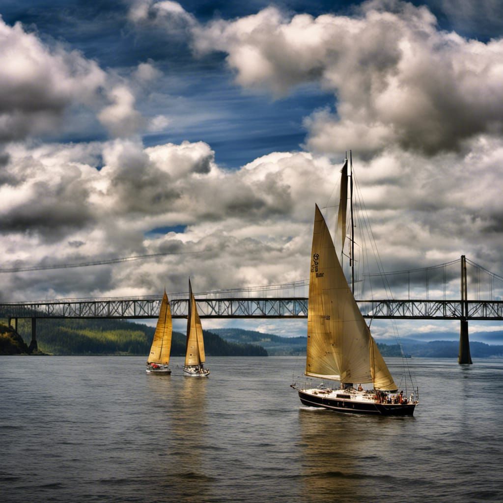 Sailing on the Columbia River near Astoria Oregon in a catalina 30 ...