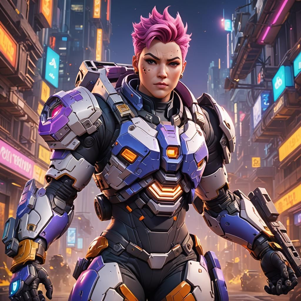 Cyberspace hunter Zarya - AI Generated Artwork - NightCafe Creator