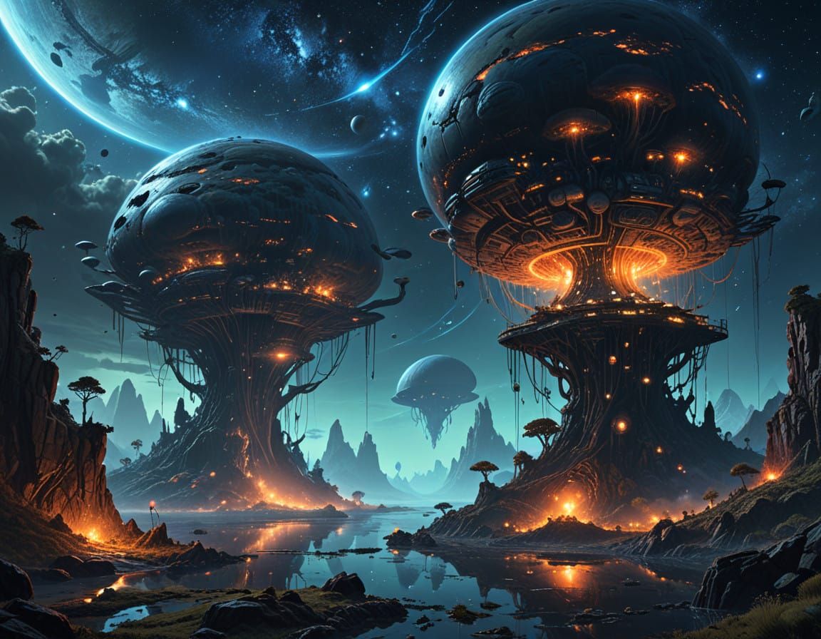 Alien planet - Surreal Cosmic Fantasy Islands