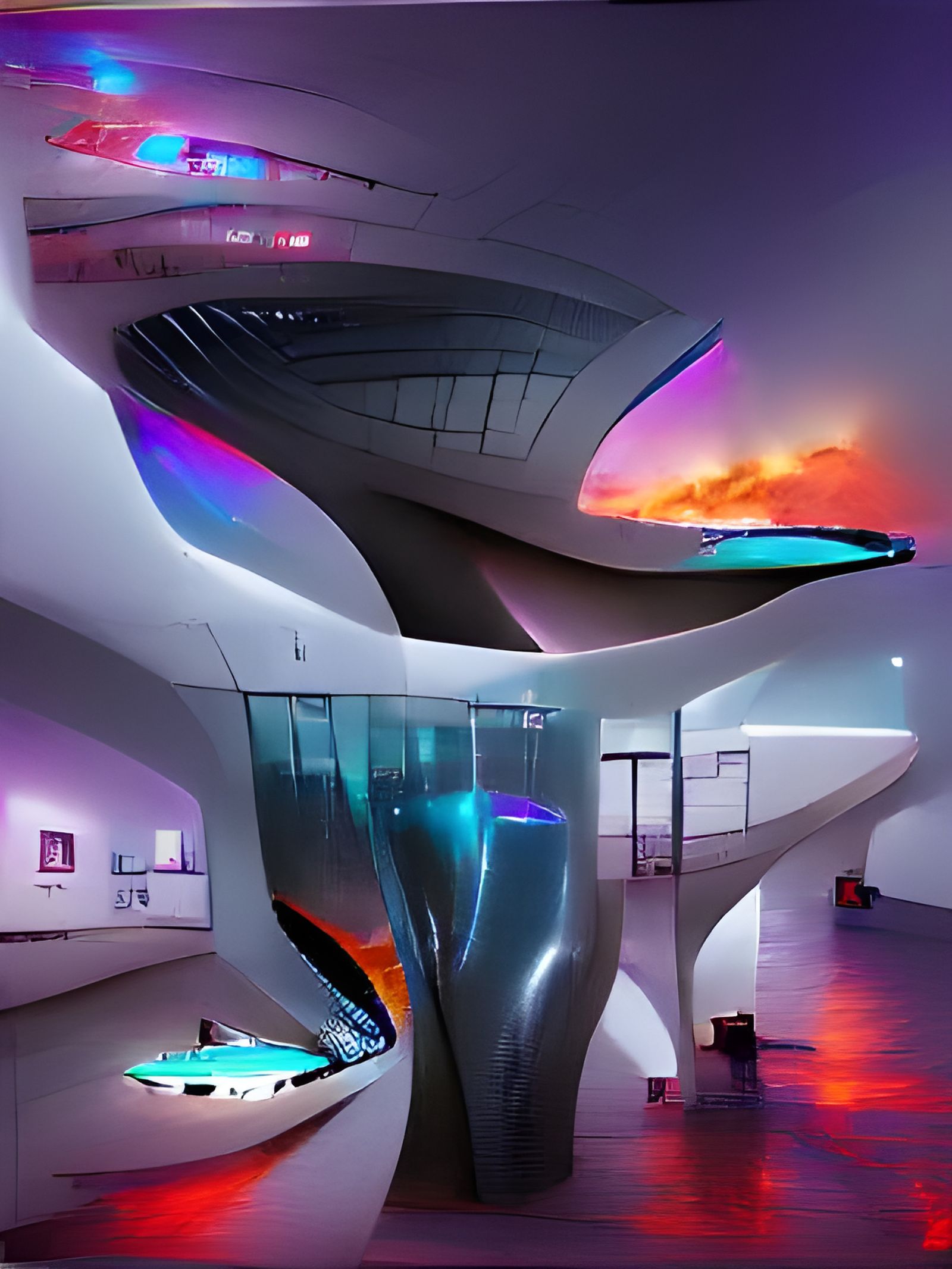 futuristic art museum - AI Generated Artwork - NightCafe Creator