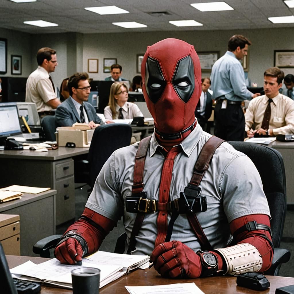 Deadpool in "Office Space" - AI Generated Artwork - NightCafe Creator