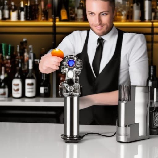 Cyborg bartender - AI Generated Artwork - NightCafe Creator