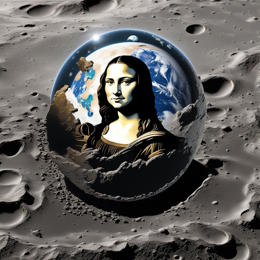 “Mona Lisa’s Moon Landing” - AI Generated Artwork - NightCafe Creator