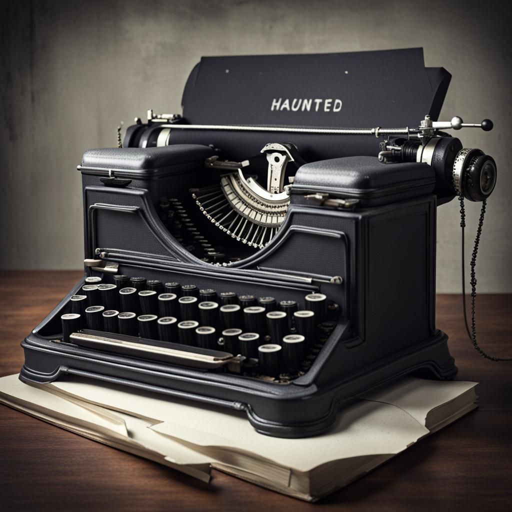 haunted typewriter creating portal into a magical world - AI Generated ...