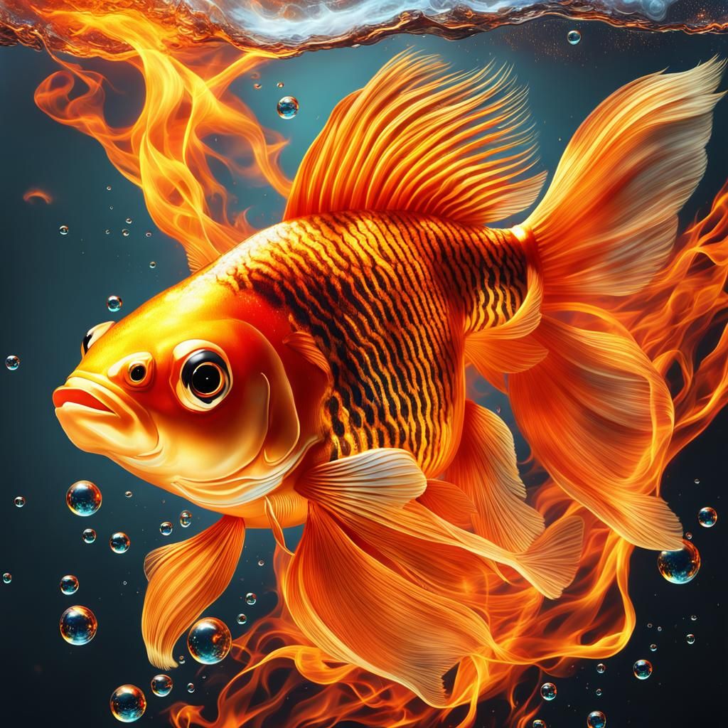 Goldfish Fire - AI Generated Artwork - NightCafe Creator