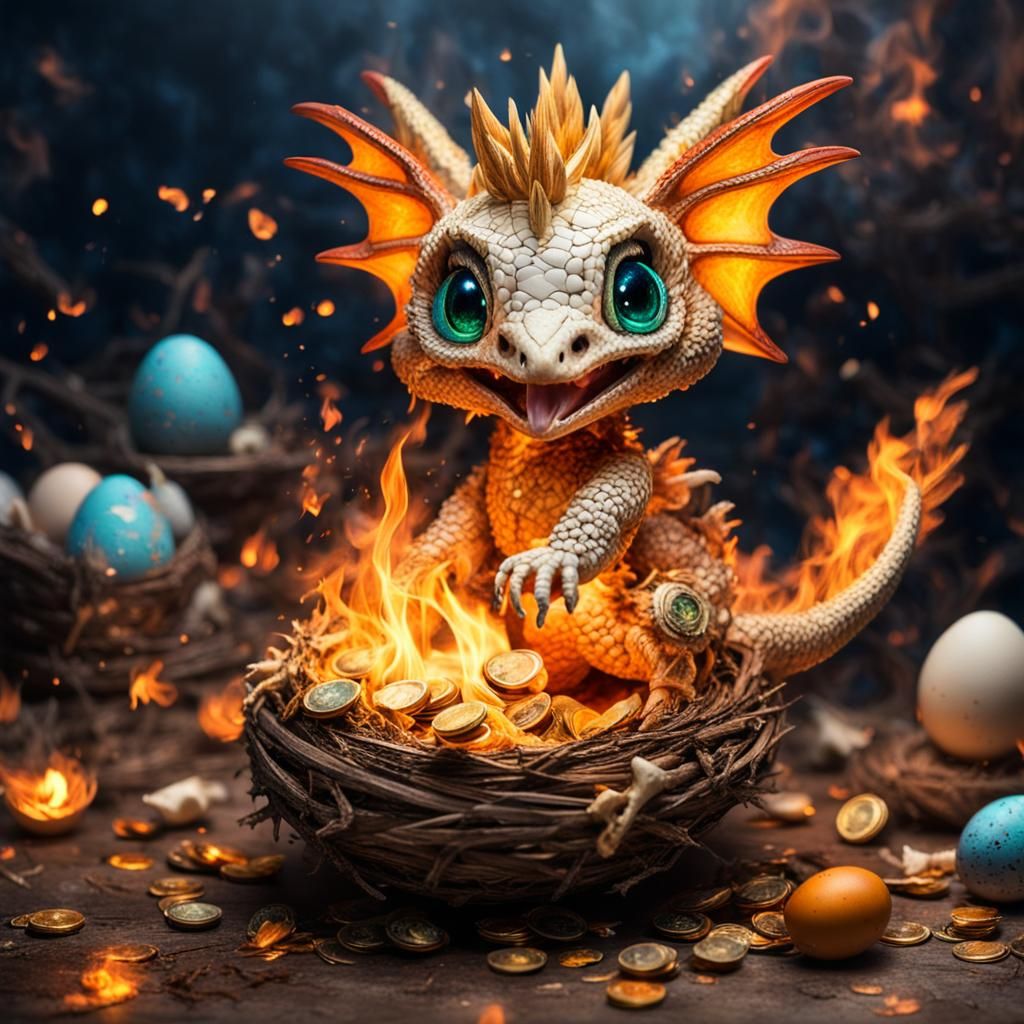 an adorable baby fire dragon - AI Generated Artwork - NightCafe Creator