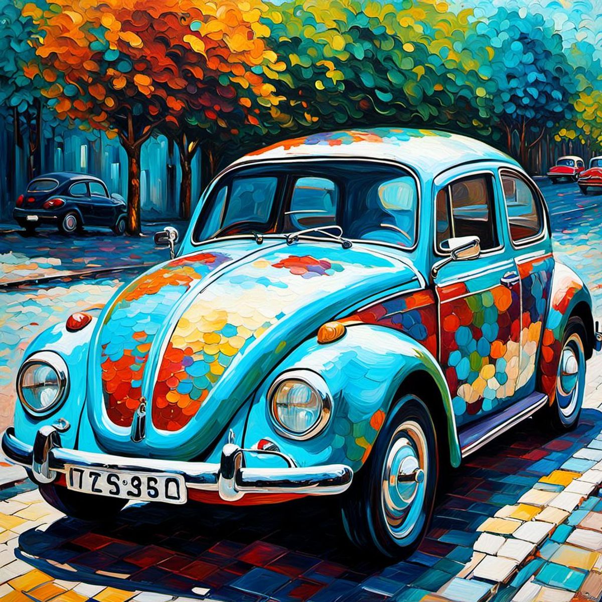 TURQUOISE CREATION a vw beetle that is an epic 🌊🌊? Vibrant, stunning ...
