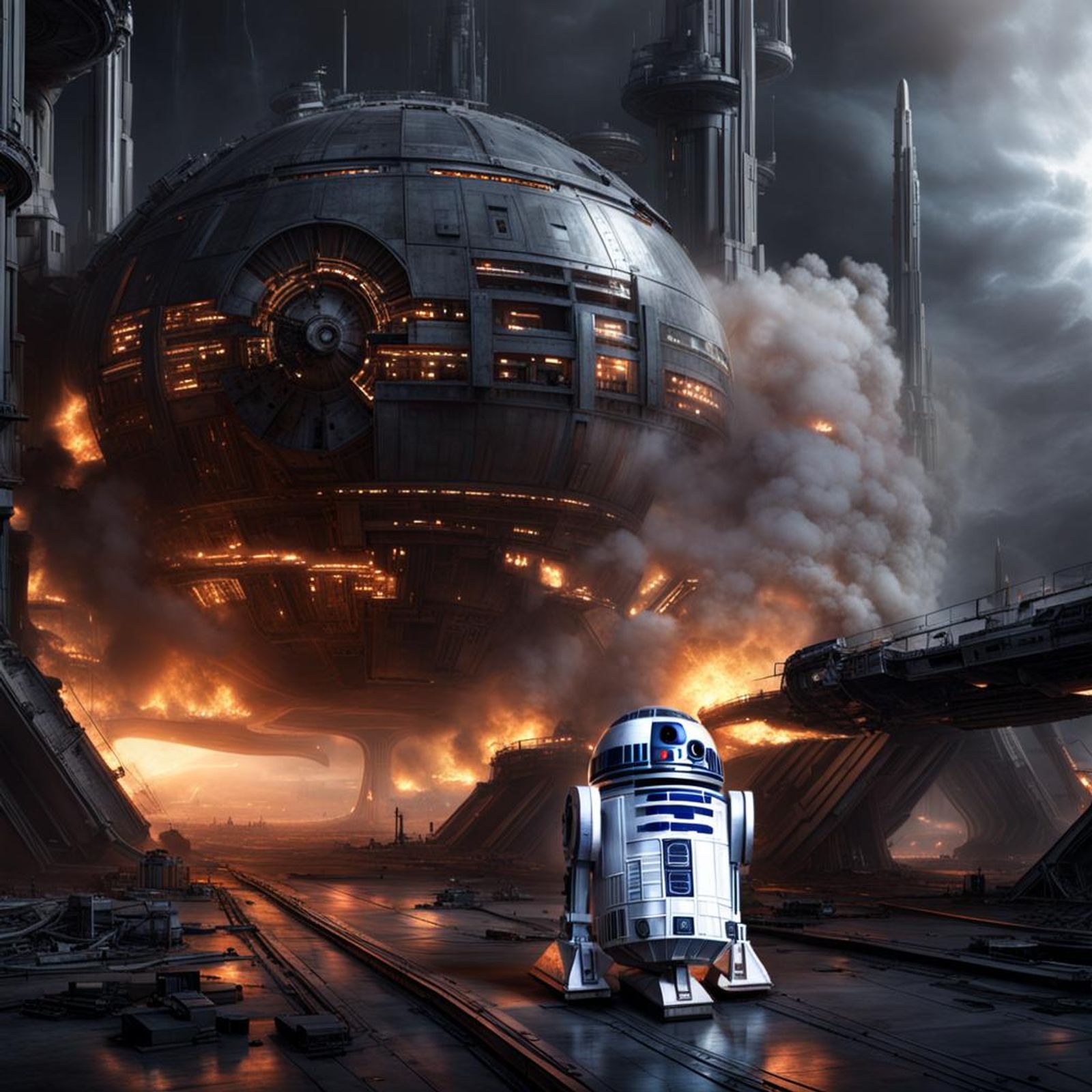 R2D2 Escaping Base - AI Generated Artwork - NightCafe Creator