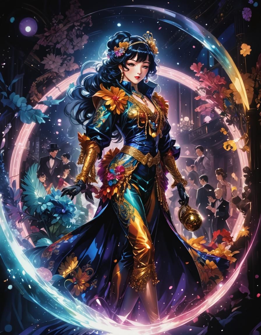 Elegant Diva of the Roaring Twenties in Opulent Ma... - AI Art