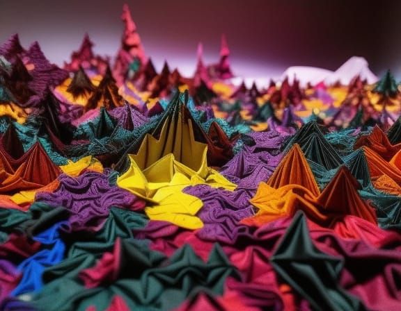 Origami Hellscape - AI Generated Artwork - NightCafe Creator