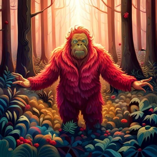 Raspberry sasquatch - AI Generated Artwork - NightCafe Creator