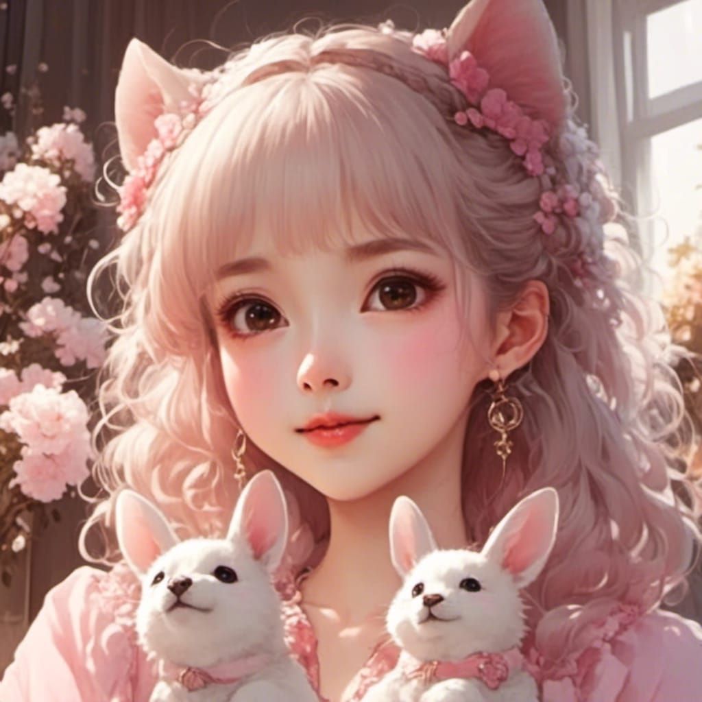 Kawaii, girl takes selfies - AI Generated Artwork - NightCafe Creator